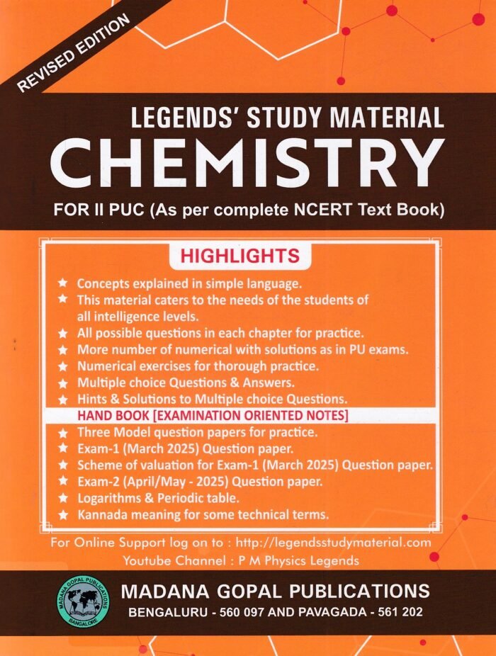 Legend’s Chemistry for II PUC – chethanaonline.com